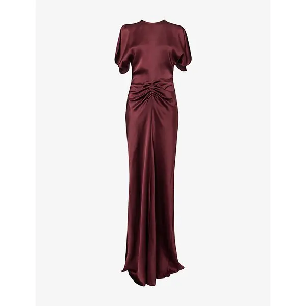 Victoria Beckham Isabella Satin Gown - Cinnabar Red
