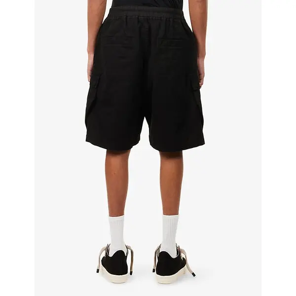 Rick Owens Cargobela Exposed-zip Cotton Shorts - Black