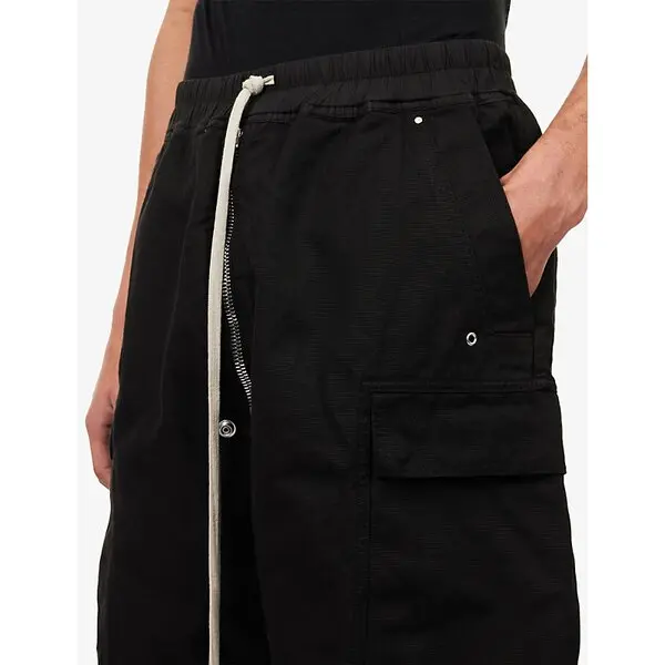 Rick Owens Cargobela Exposed-zip Cotton Shorts - Black