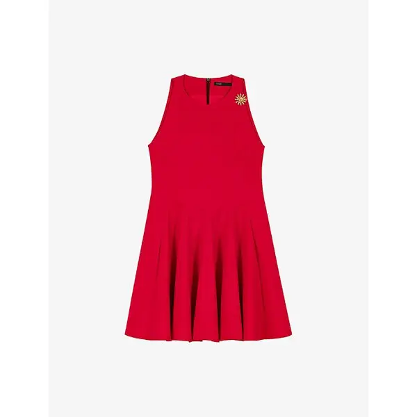 Maje Sleeveless Linen-blend Mini Dress