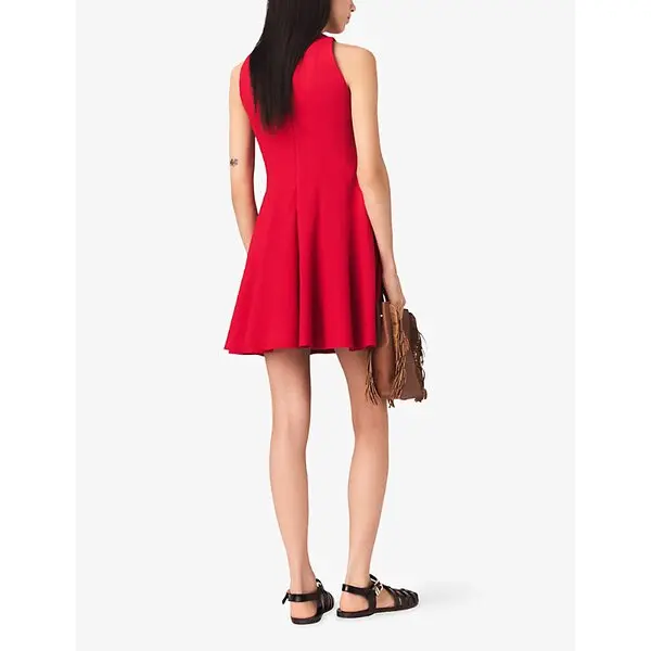 Maje Sleeveless Linen-blend Mini Dress