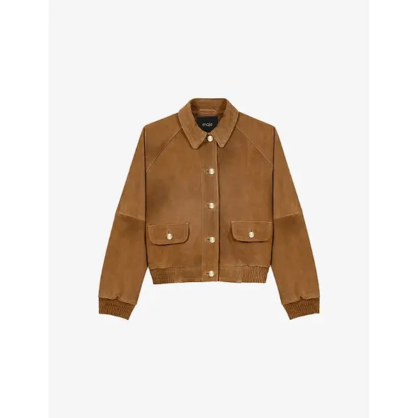 Maje Relaxed-fit Suede Jacket - Camel