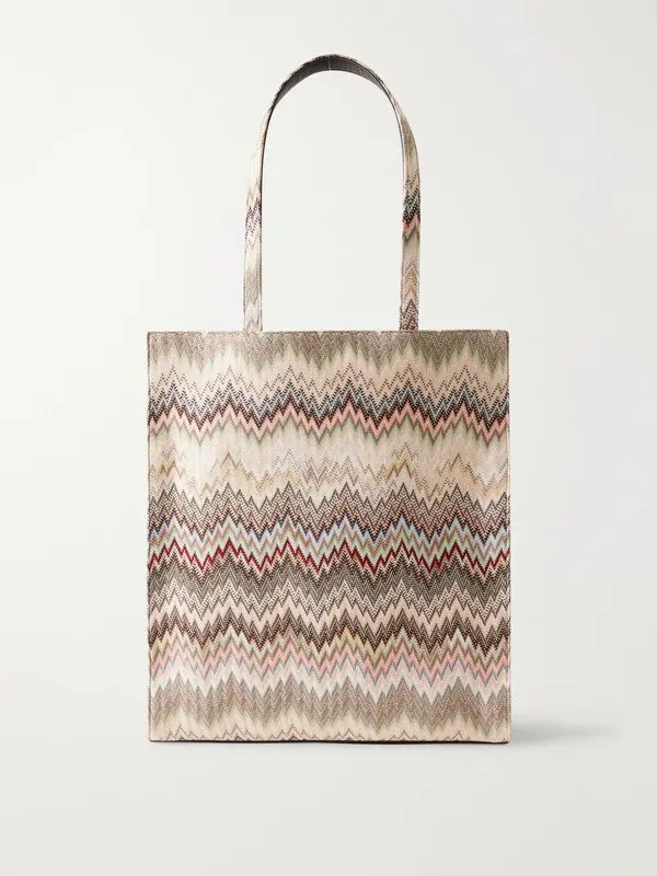 Missoni Striped Woven Lurex Tote - Neutrals