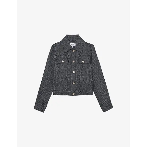 REISS Textured Linen And Cotton Jacket