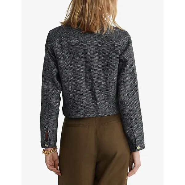 REISS Textured Linen And Cotton Jacket