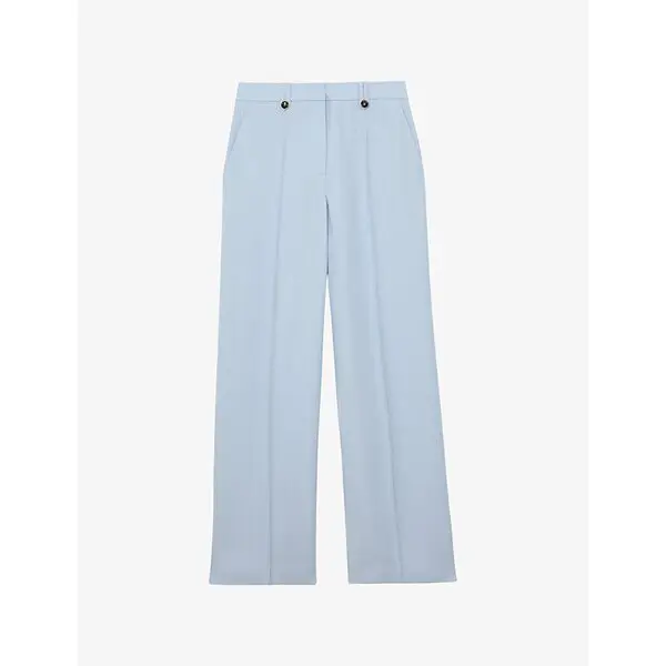 REISS Woven Wide-leg Suit Trousers - Blue