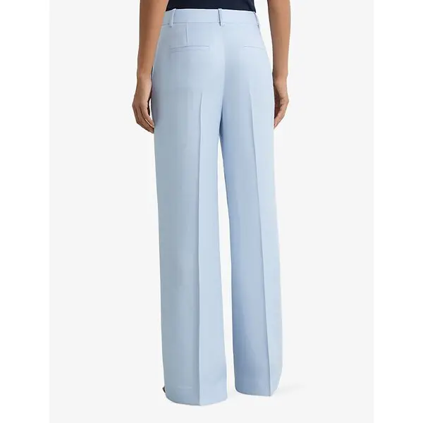 REISS Woven Wide-leg Suit Trousers - Blue