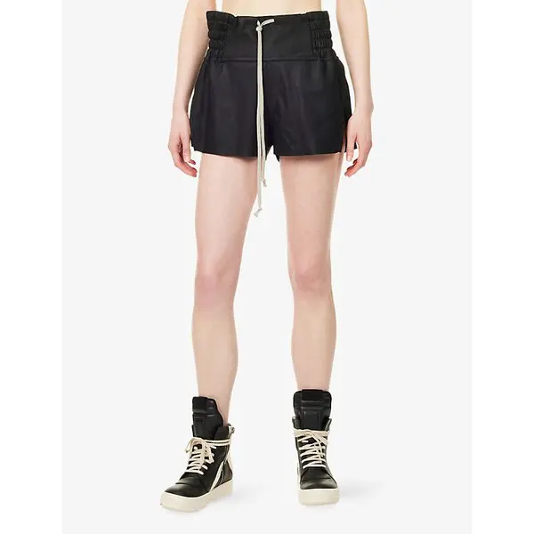 Rick Owens Concordian Leather Boxer Shorts - Black