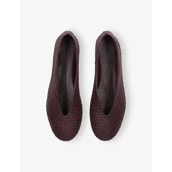 Bottega Veneta Leather Ballet Flats - Wine