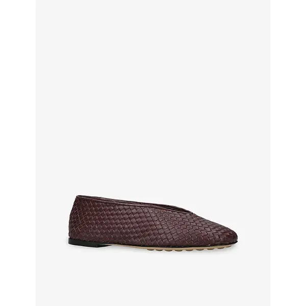 Bottega Veneta Leather Ballet Flats - Wine