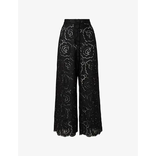 MALINA Stacey Wide-leg Lace Trousers