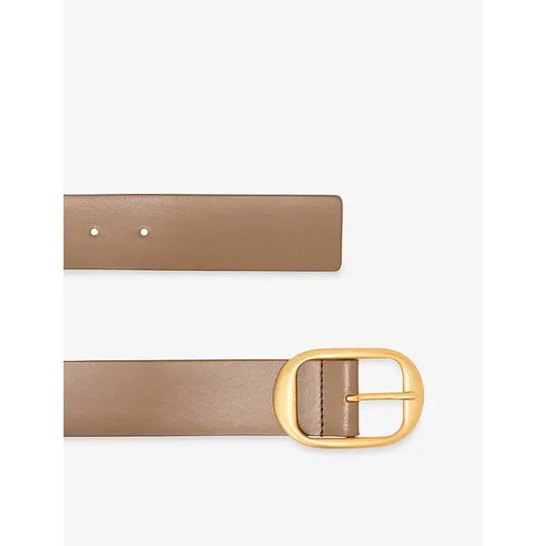 REISS Athena Leather Belt - Taupe