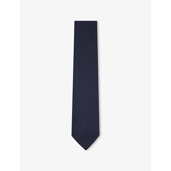 REISS Cotton And Silk Tie - Navy