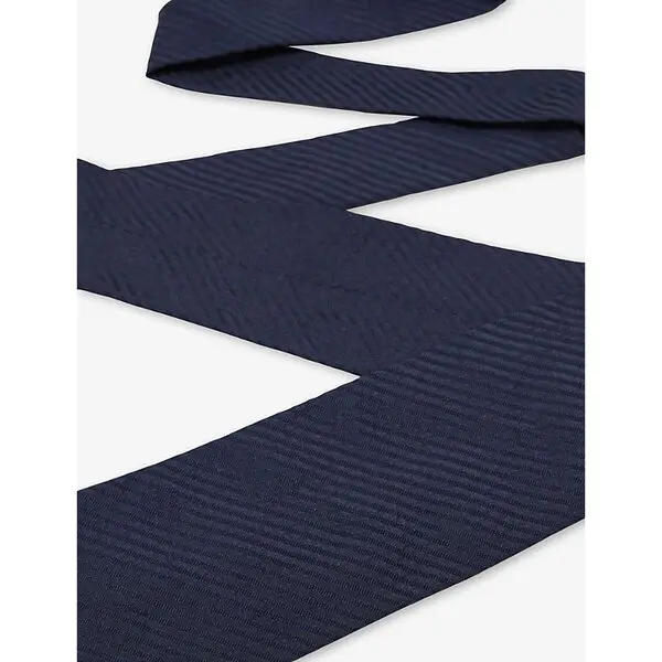 REISS Cotton And Silk Tie - Navy