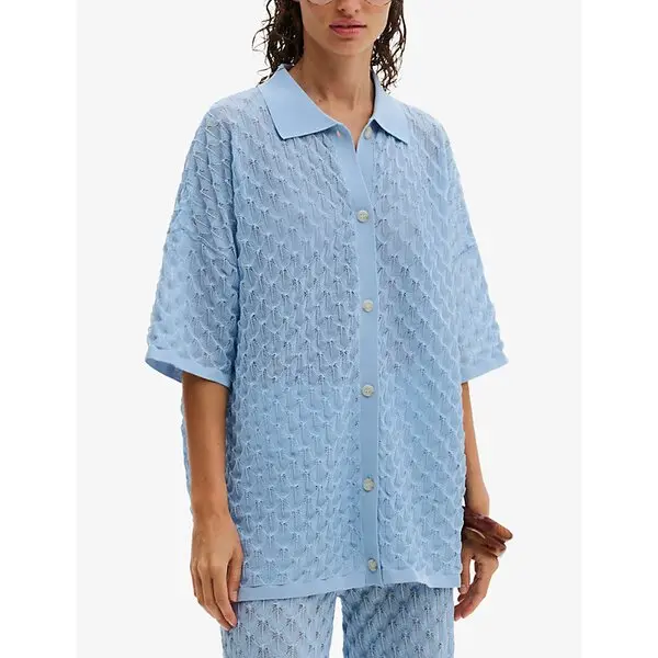 MALINA Moa Oversized Knitted Shirt - Sky