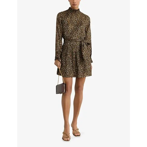 REISS Floral-print Woven Mini Dress