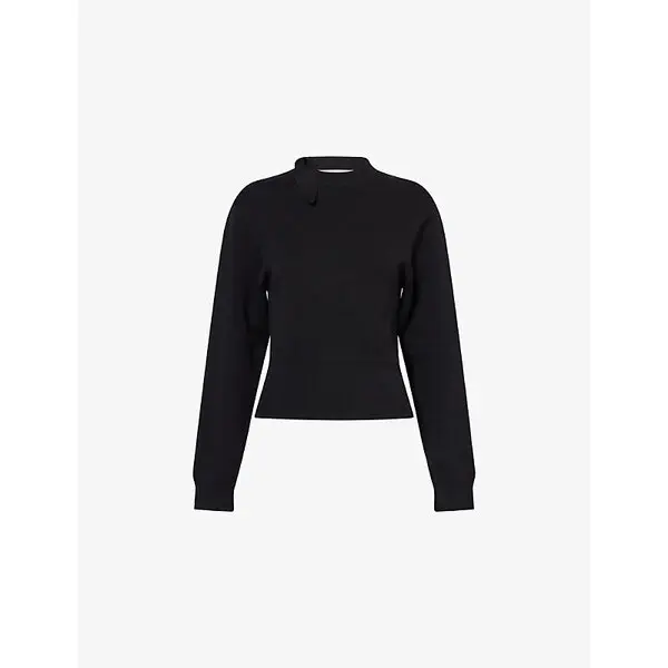 Givenchy Wool-blend Knitted Jumper With Bow Detail - Black