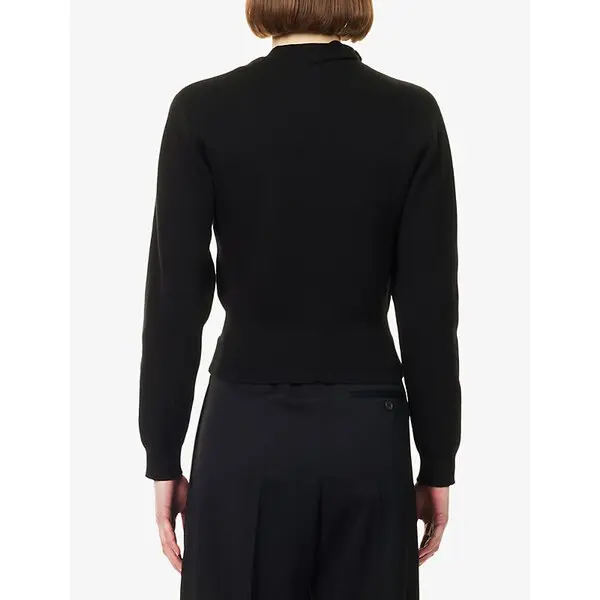 Givenchy Wool-blend Knitted Jumper With Bow Detail - Black