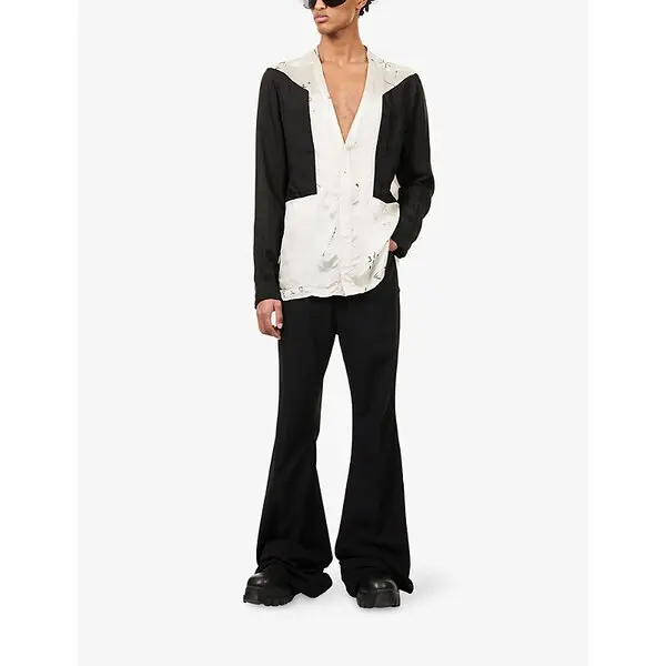 Rick Owens Bootcut Wool Trousers - Black