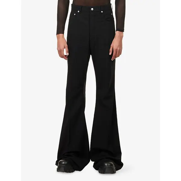 Rick Owens Bootcut Wool Trousers - Black