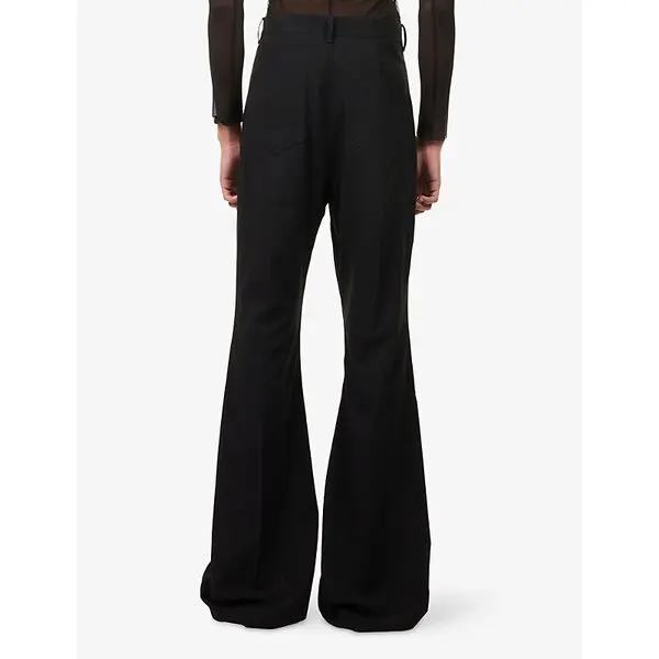 Rick Owens Bootcut Wool Trousers - Black