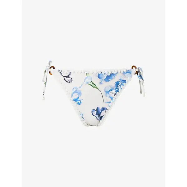 MALINA Roselyn Floral-print Bikini Bottom - Tulip Blue