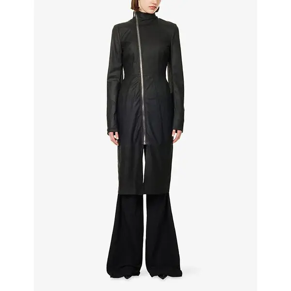 Rick Owens Gary Long Leather Coat - Black