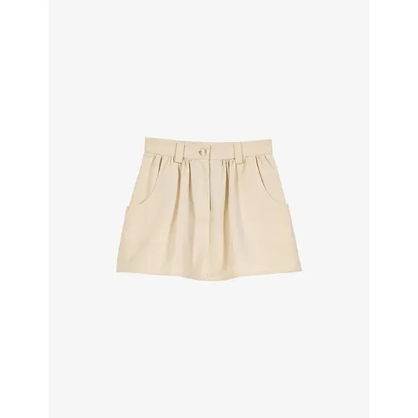 Maje Layered Cotton Skort With Side-pockets