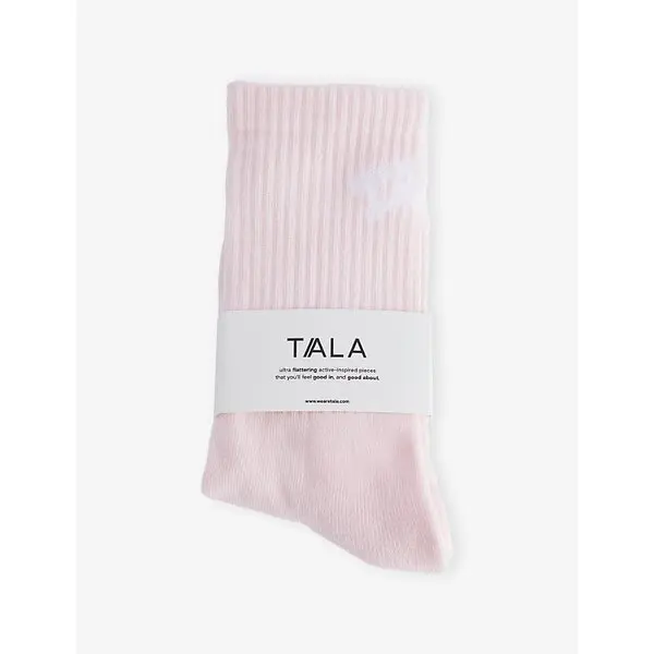 TALA Brand-intarsia Stretch-knit Crew Socks - Ballet Pink