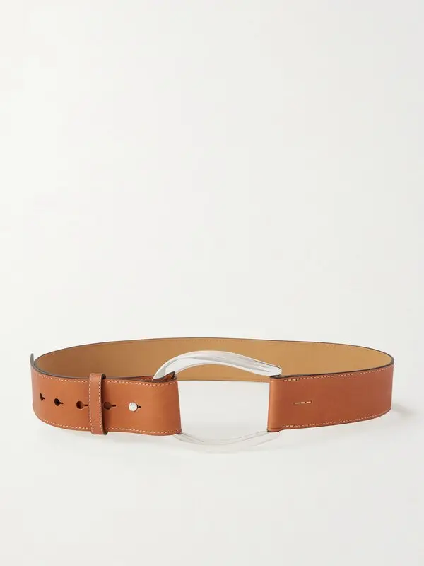 Polo Ralph Lauren Leather Belt With Silver-tone Buckle - Brown