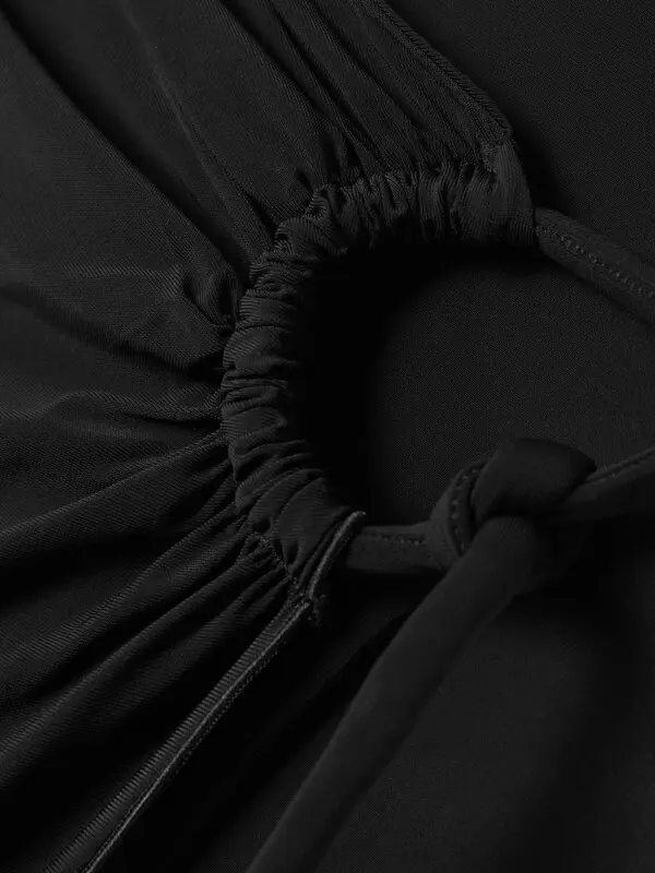 Max Mara Gathered Jersey Wrap-effect Maxi Skirt - Black