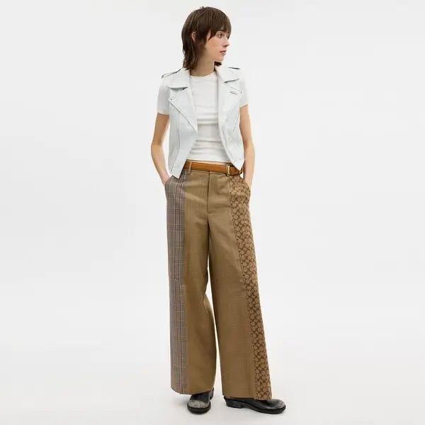 COACH Combo Plaid Tailored Trousers