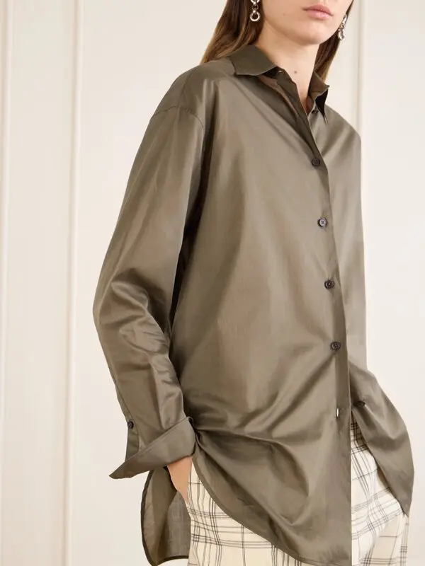 JIL SANDER Cotton-poplin Shirt - Green