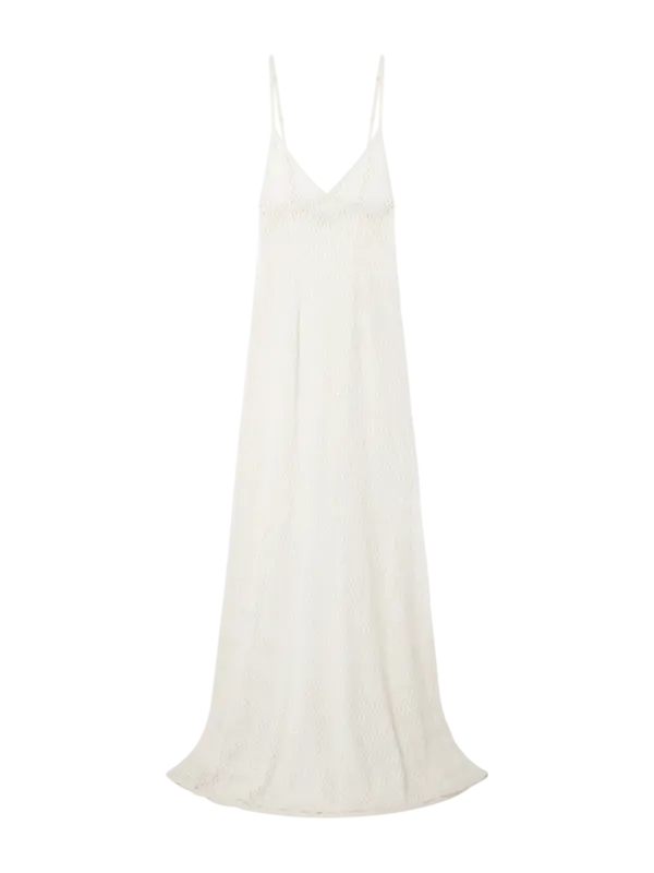 Kiki De Montparnasse Crocheted Silk Maxi Dress - Neutrals