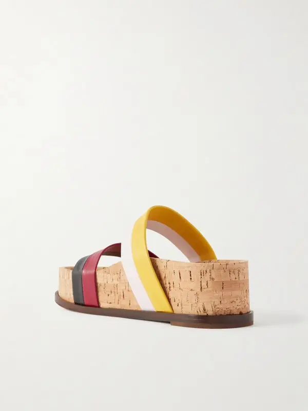 Gabriela Hearst Striker Leather Platform Sandals - Multi