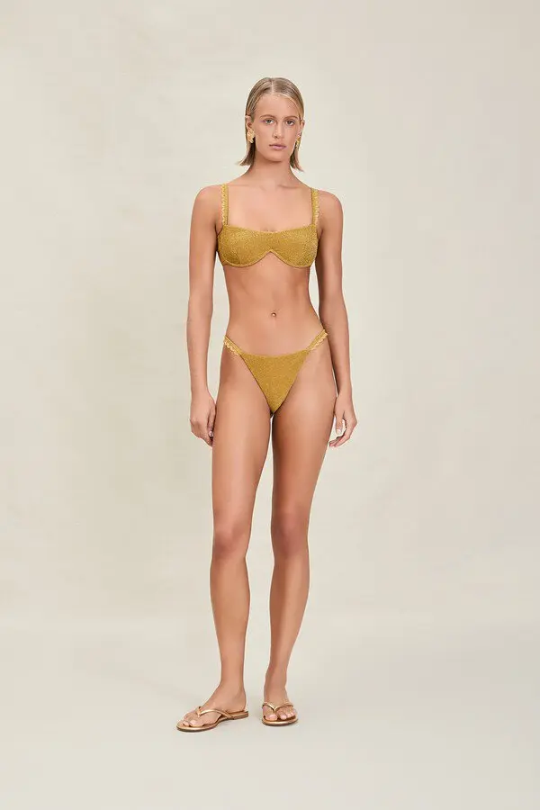 Devon Windsor Belen Bikini Bottom - Metallic