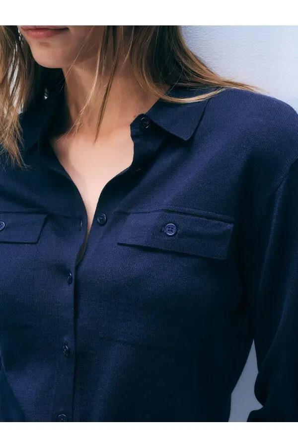 WHITE & WARREN Superfine Merino Wool Shirt