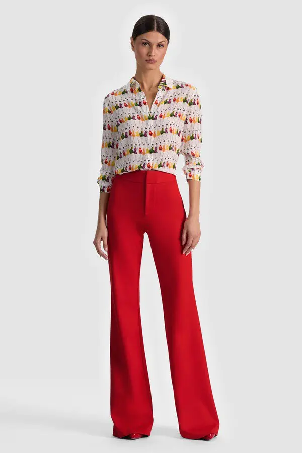 Alice + Olivia Andrew Pant - Red