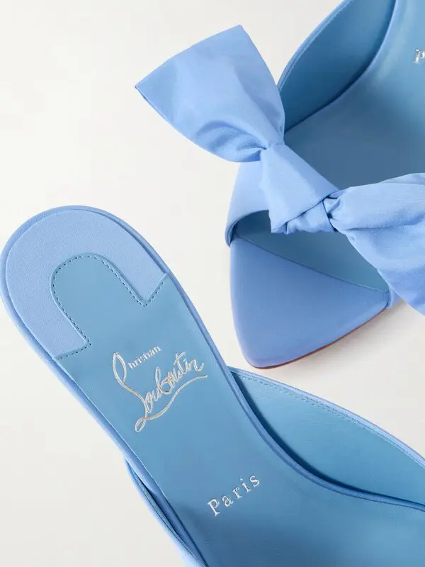 CHRISTIAN LOUBOUTIN Mulazee Bow-embellished Mules - Blue