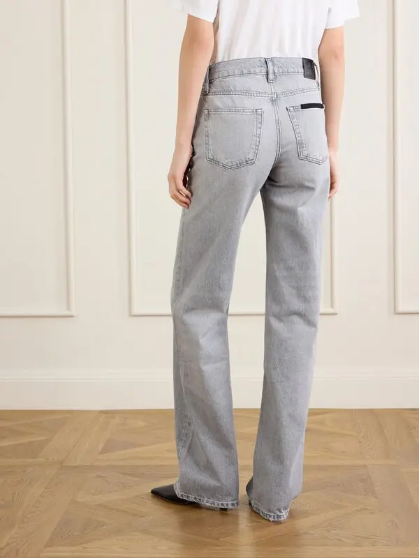 ANINE BING Hugh Mid-rise Wide-leg Jeans - Gray