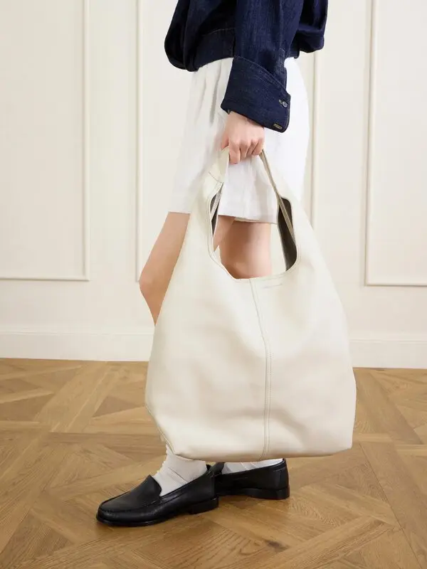 Ami Etienne Leather Shoulder Bag - Neutrals