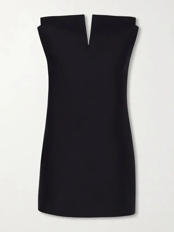 Balenciaga Draped Scuba Mini Dress - Black
