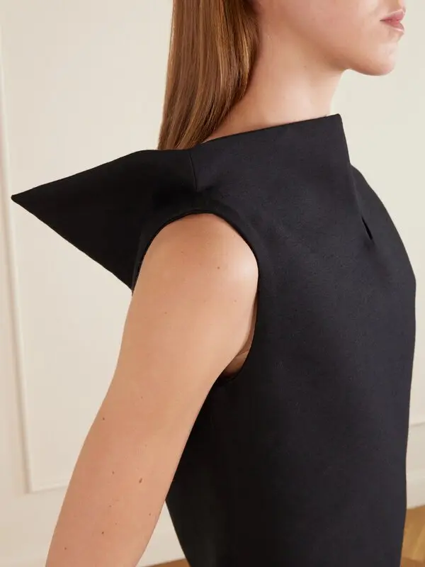 Balenciaga Draped Scuba Mini Dress - Black