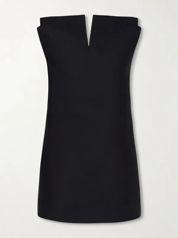 Balenciaga Draped Scuba Mini Dress - Black