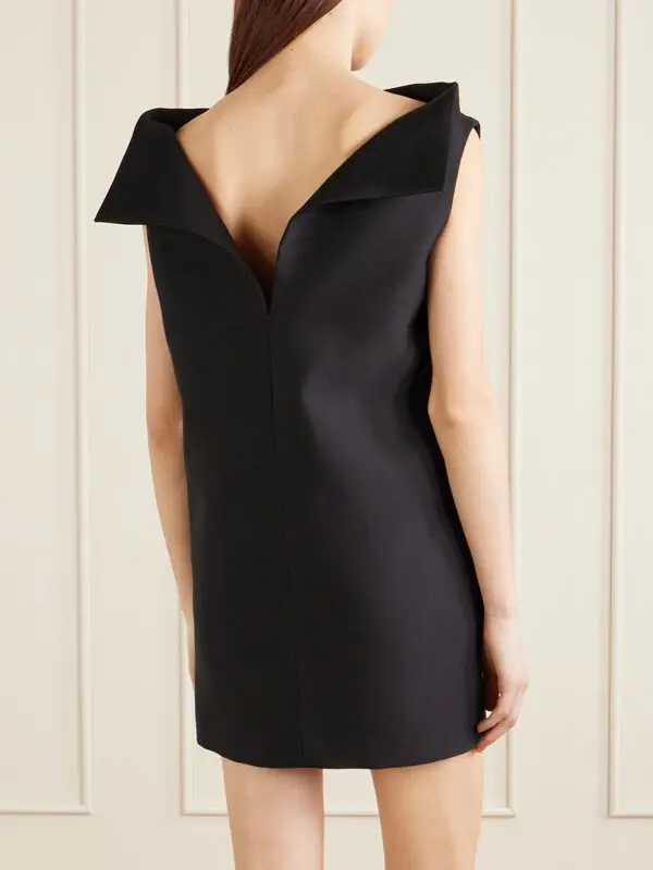 Balenciaga Draped Scuba Mini Dress - Black