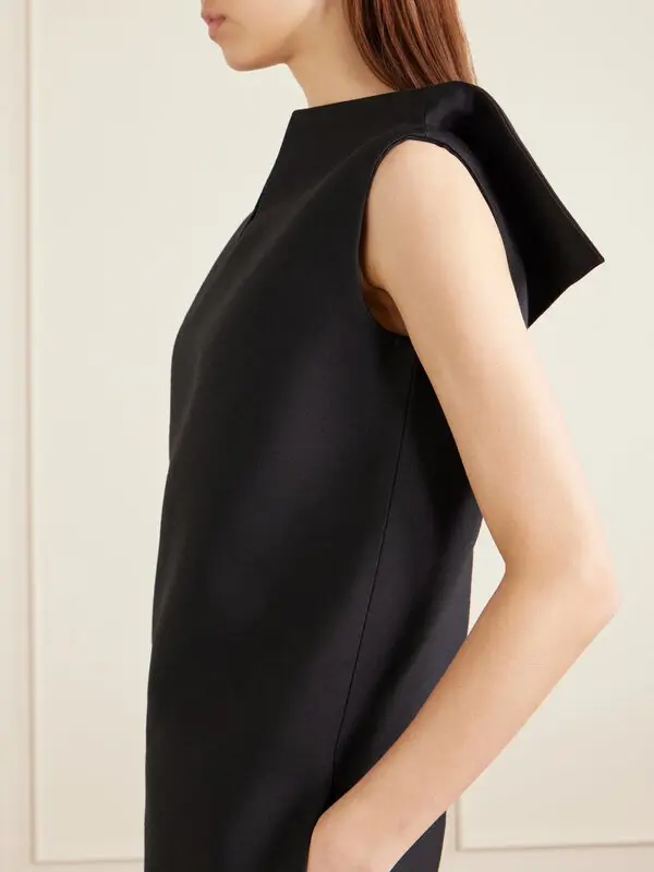 Balenciaga Draped Scuba Mini Dress - Black
