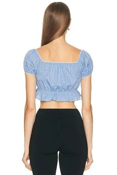 Miu Miu Cropped Check Blouse