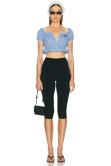 Miu Miu Cropped Check Blouse