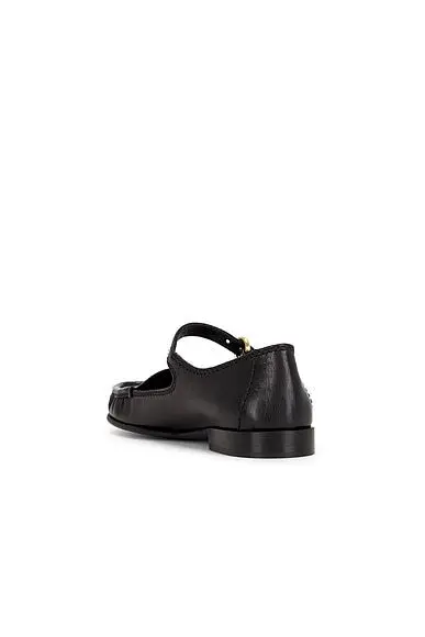Miu Miu Bufalo Mocassini Loafer In Black
