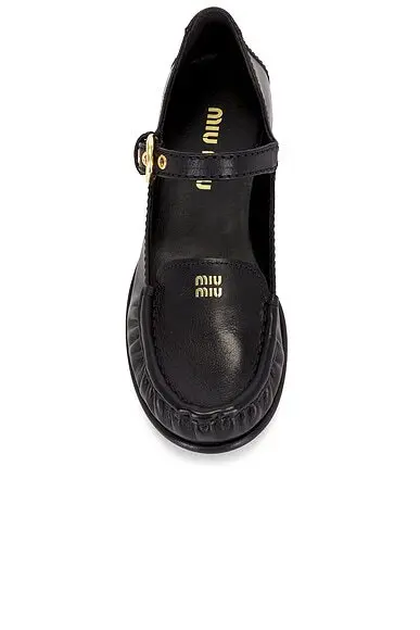 Miu Miu Bufalo Mocassini Loafer In Black